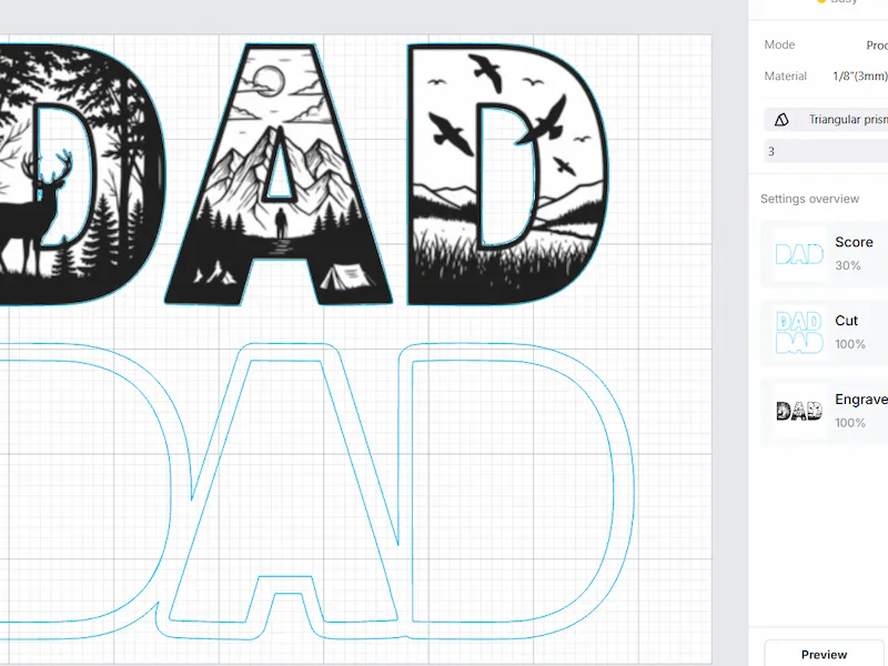 DAD Two tone Wooden Tabletop Sign with Mountain and Wildlife Nature ...