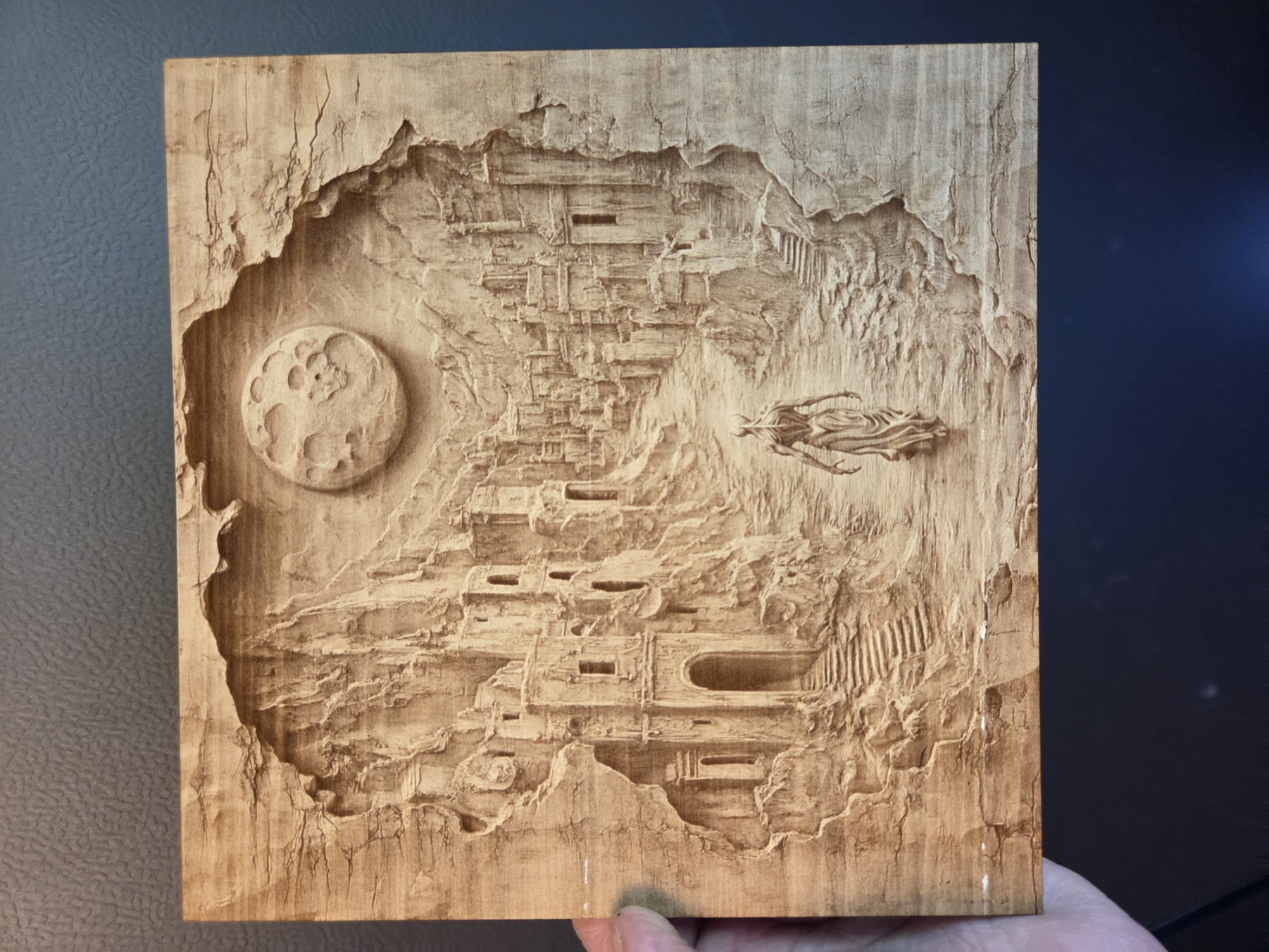 improved Fantasy landscape wall art featuring a mysterious figure in an ...