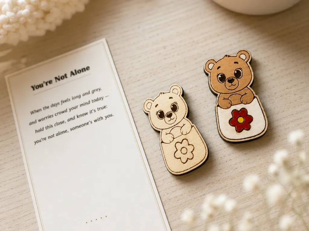 Painted Cute Teddy Bear in Pocket - pocket hug token - Free Files - Atomm