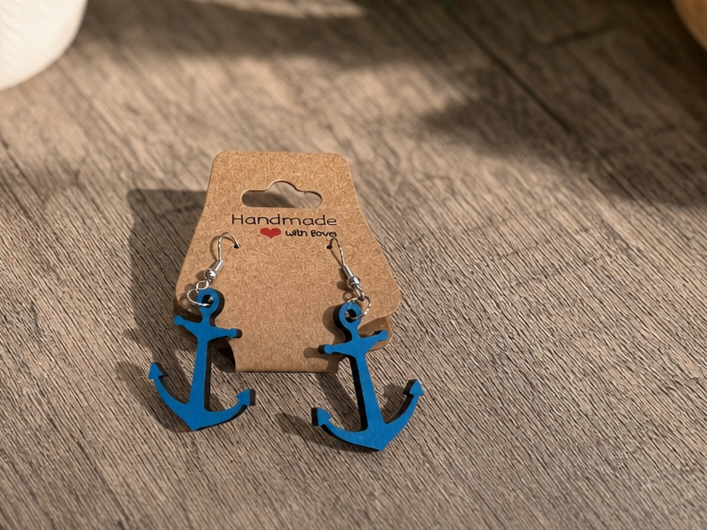 Nautical Anchor Dangle Earrings - Free Files - Atomm