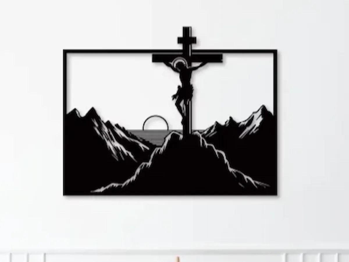 Jesus on the Cross SVG, Crucifix Wall Art Laser Cut File, Christian ...