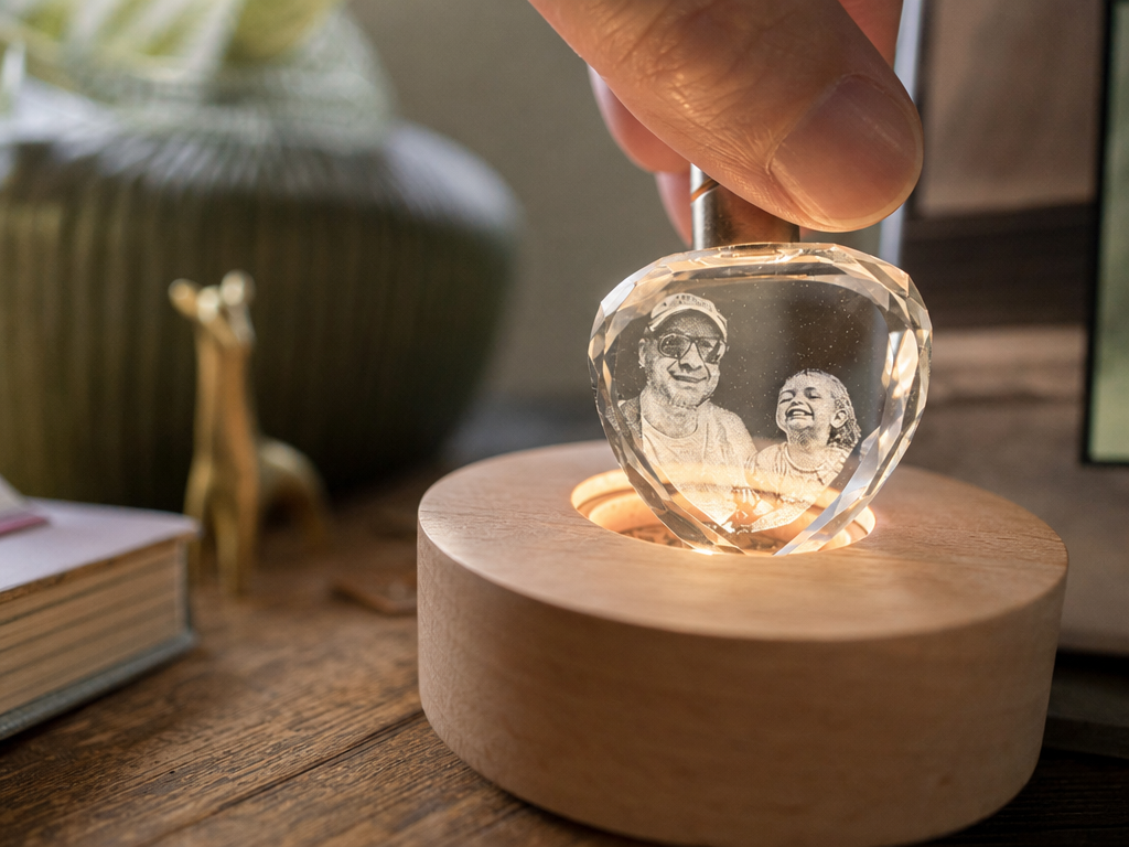 Heart Shaped Crystal Keepsake with Photo Portrait - Free Files - Atomm