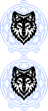 Wolf image on dream catcher earrings