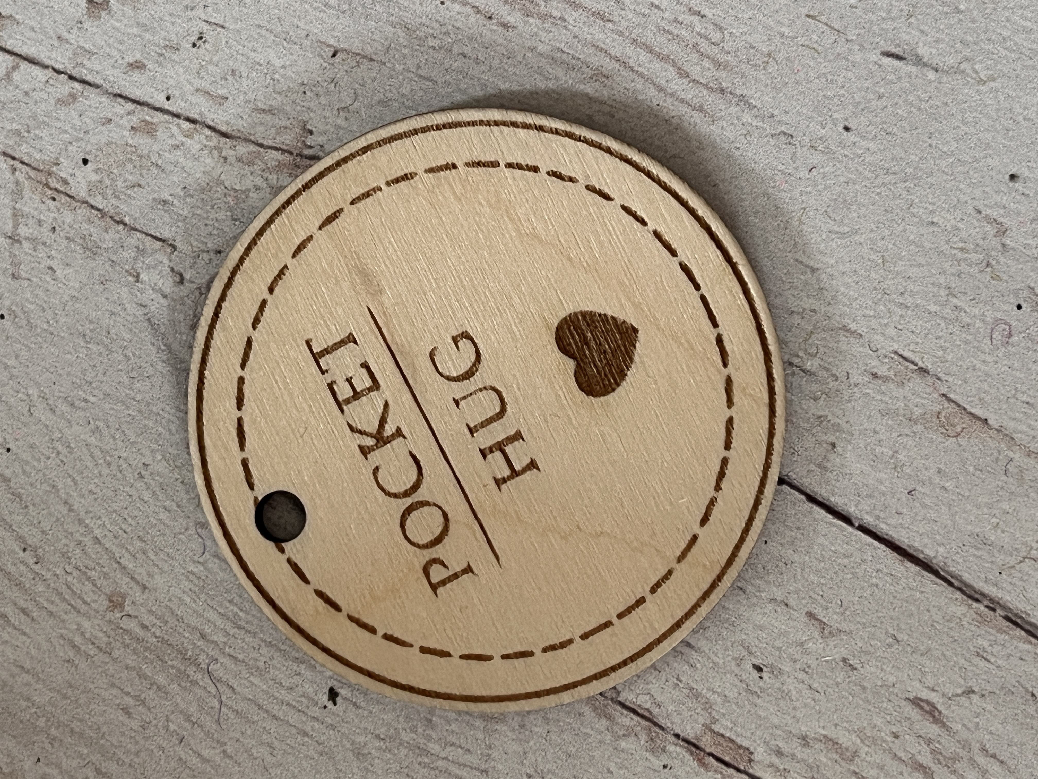 Pocket Hug Wooden Token with Inspirational Message Card - Free Files ...