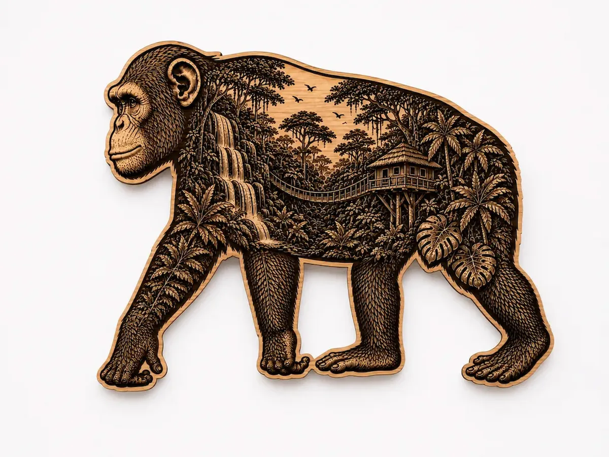 Chimp Scenic Cut and Engrave - Free Files - Atomm