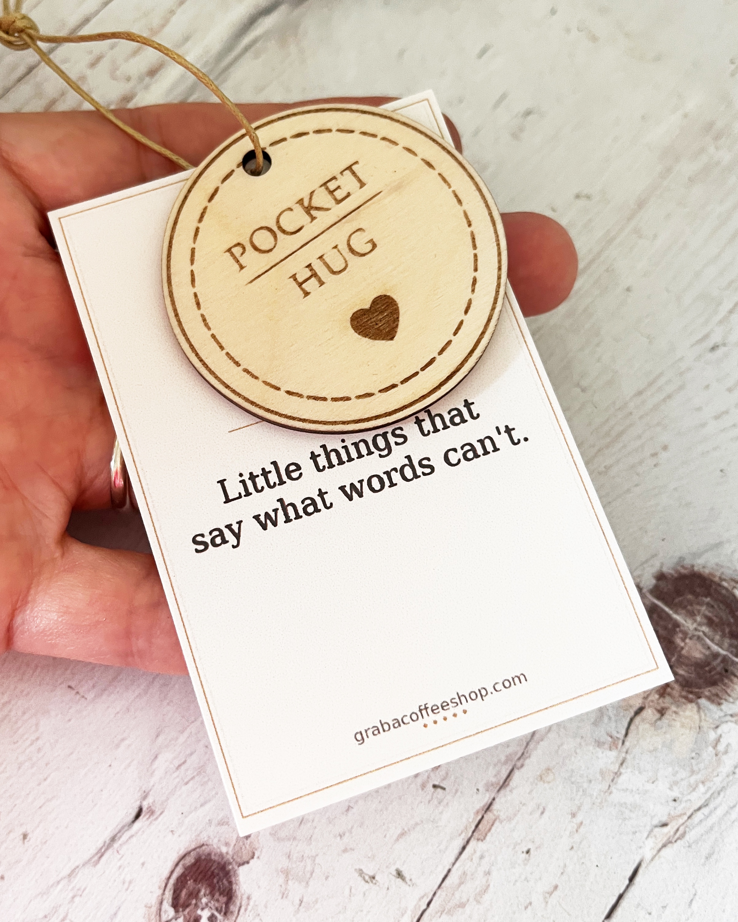 Pocket Hug Wooden Token with Inspirational Message Card - Free Files ...