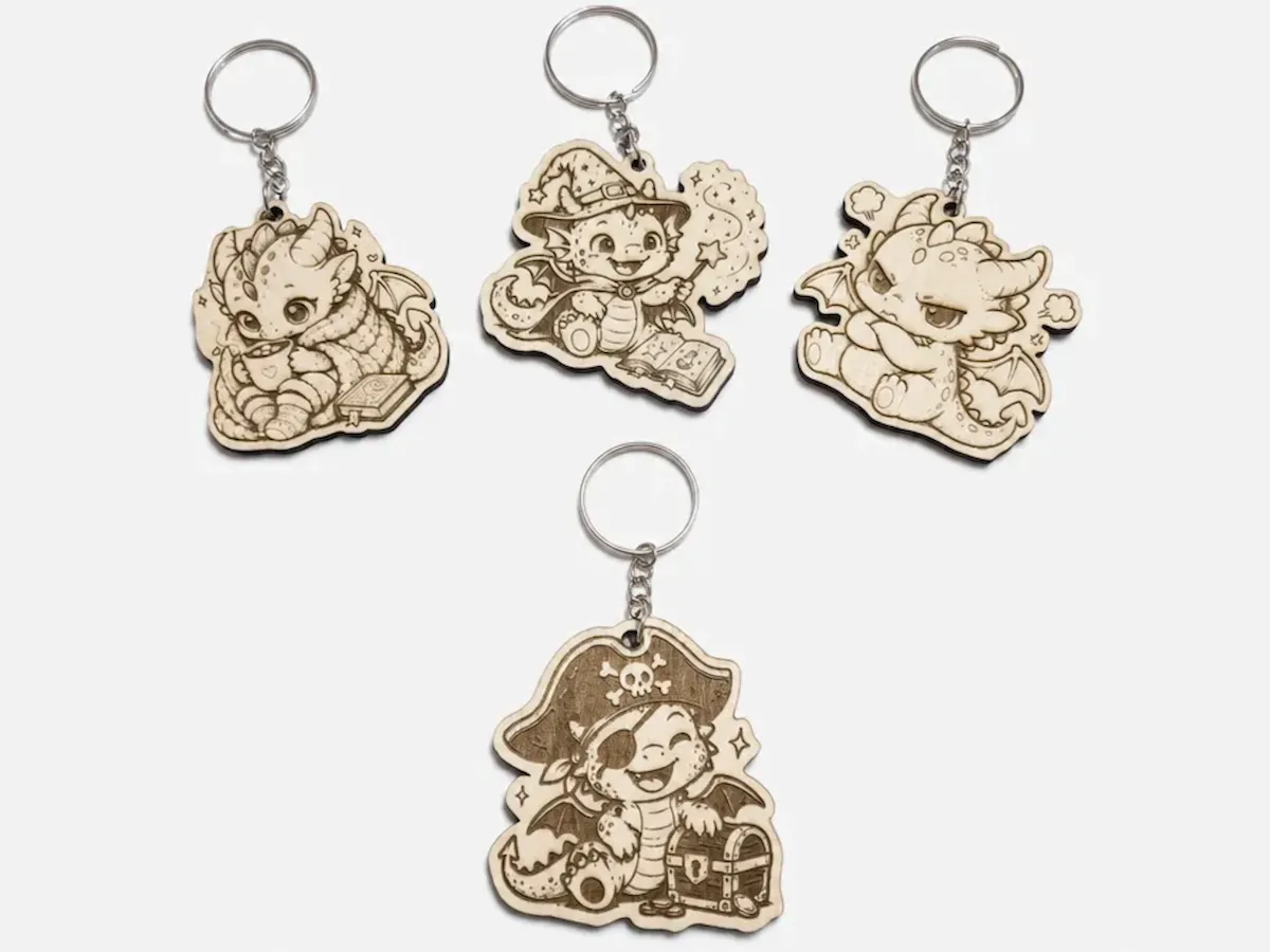 Kawaii Baby Dragon Keychain – Pirat Fantasy Chibi Dragon Charm - Free ...