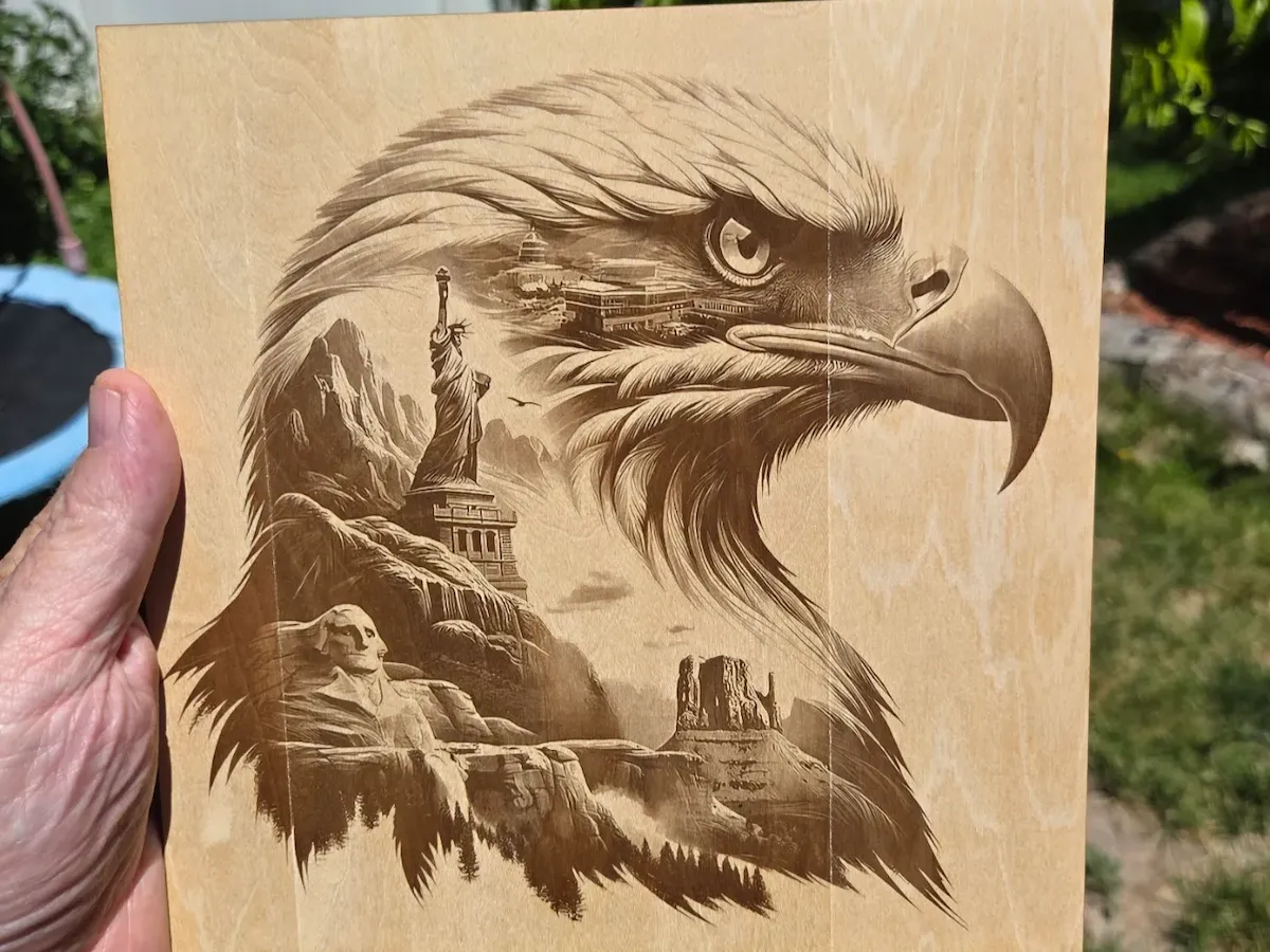 Bald Eagle Portrait Featuring American Landmarks Wall Art - Free Files ...